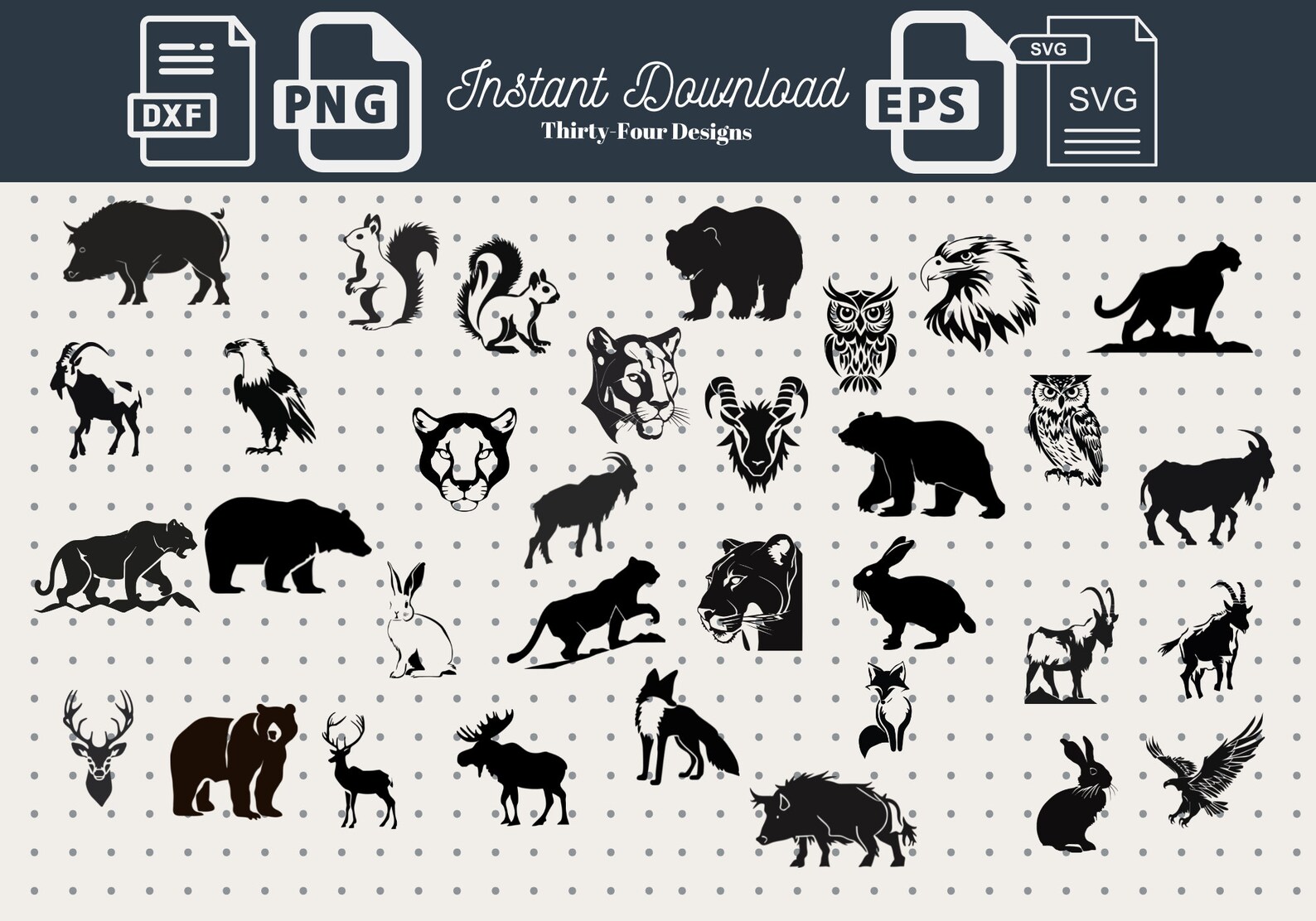 Woodland Animal Bundle Editable Template Animal SVG Bundle - Etsy