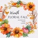 Fall Floral Wreath | Watercolor Wreath PNG | Floral Clipart ...