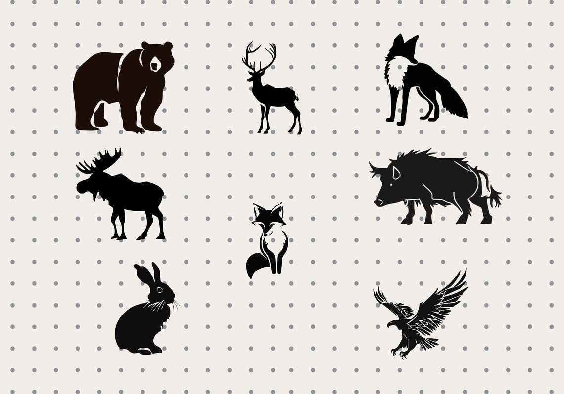 Woodland Animal Bundle Editable Template Animal SVG Bundle - Etsy