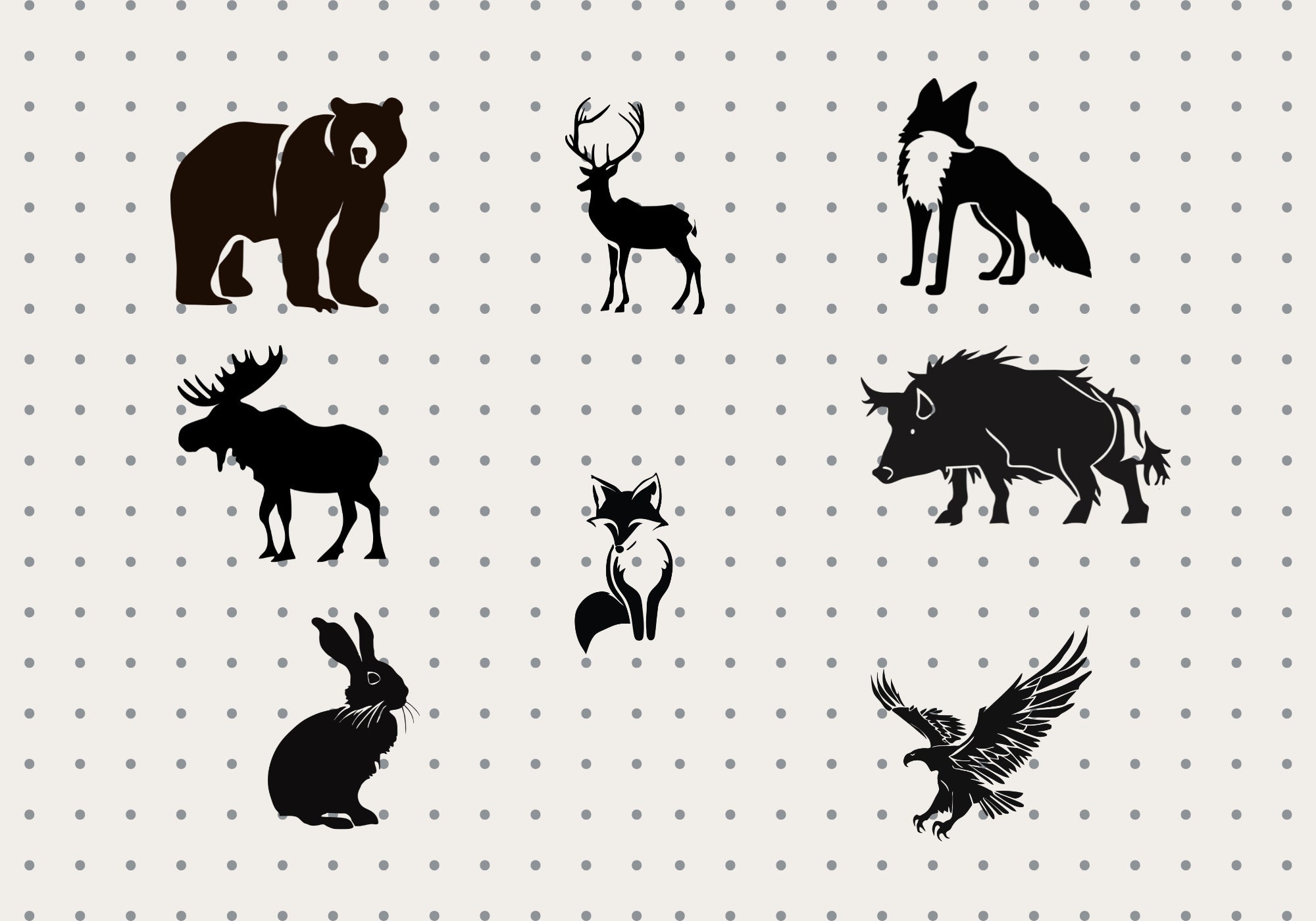 Woodland Animal Bundle Editable Template Animal SVG Bundle - Etsy