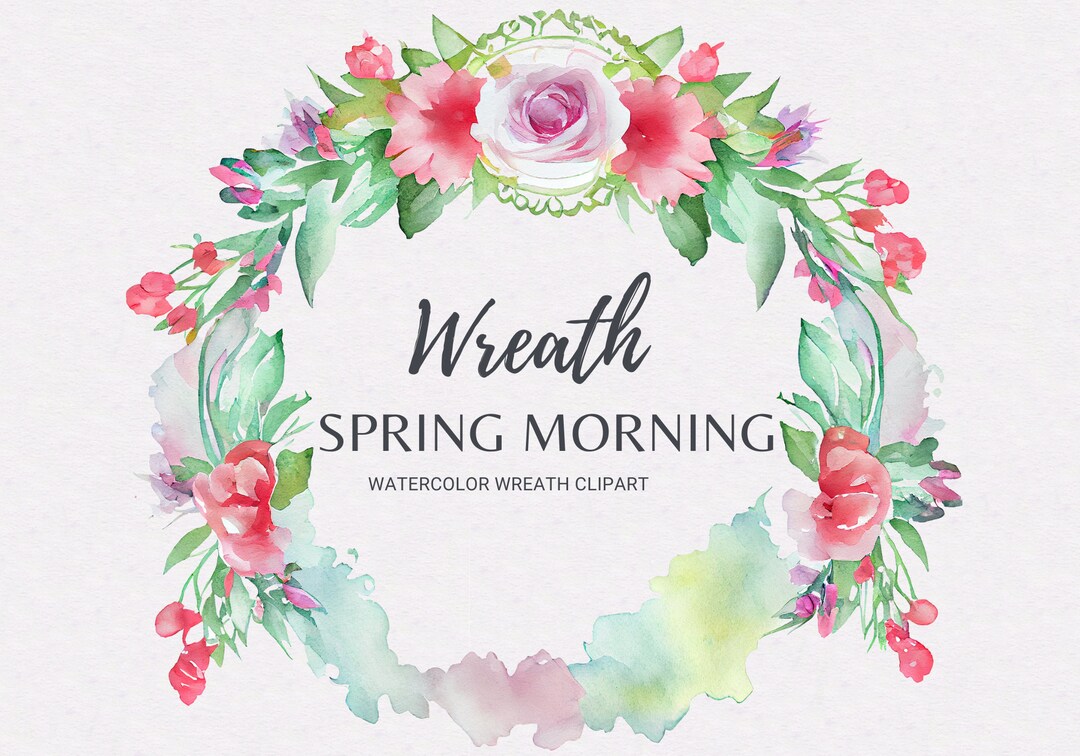 Watercolor Wreath PNG | Floral Clipart | Floral Frame | Spring Wreath ...