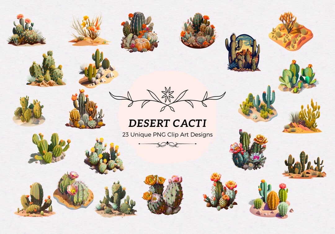 Cactus Png | Cactus Flower | Digital Download Bundle | 23 Cacti Png ...