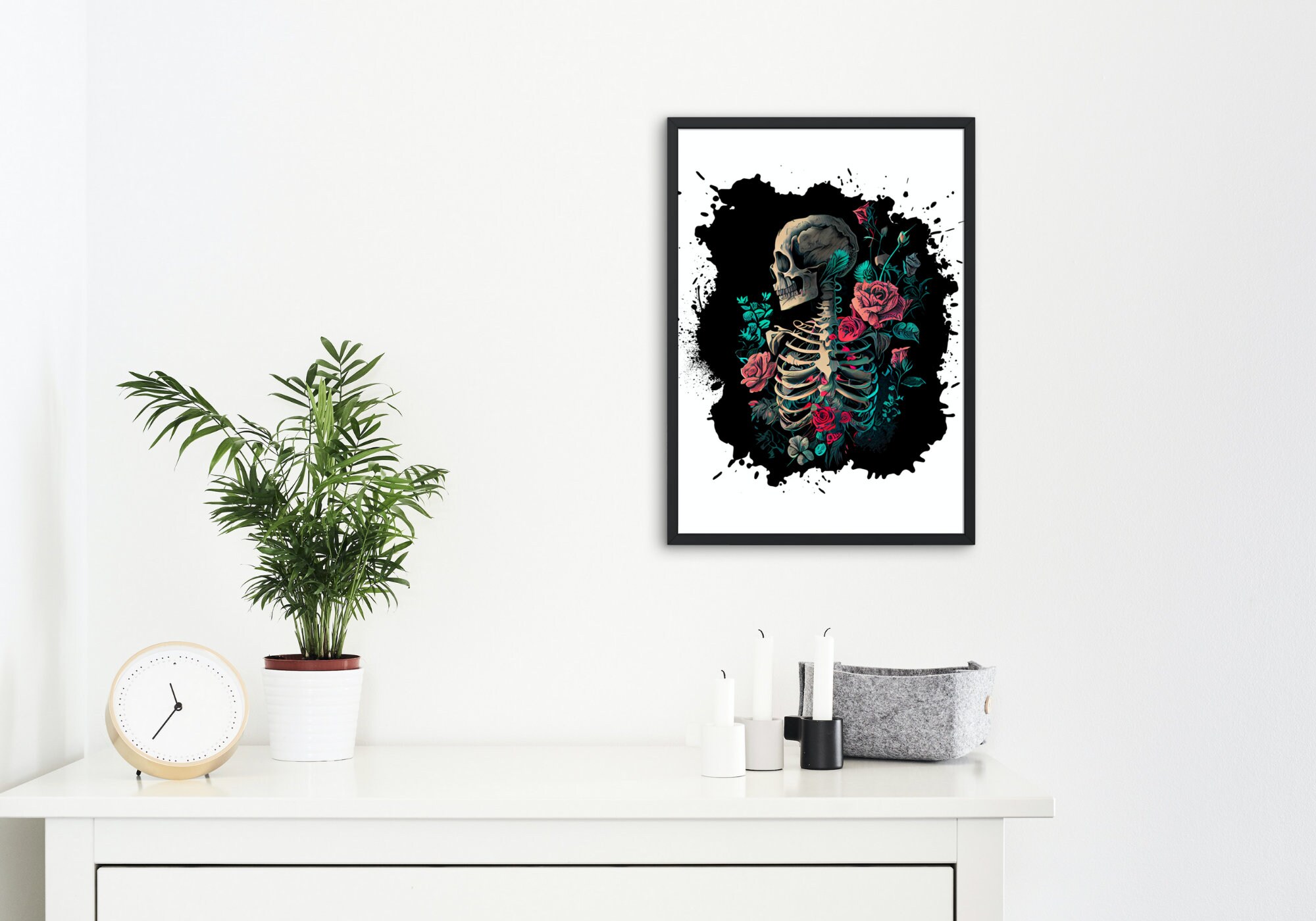 Bones and Rose PNG Clipart Digital Download Human Anatomical - Etsy