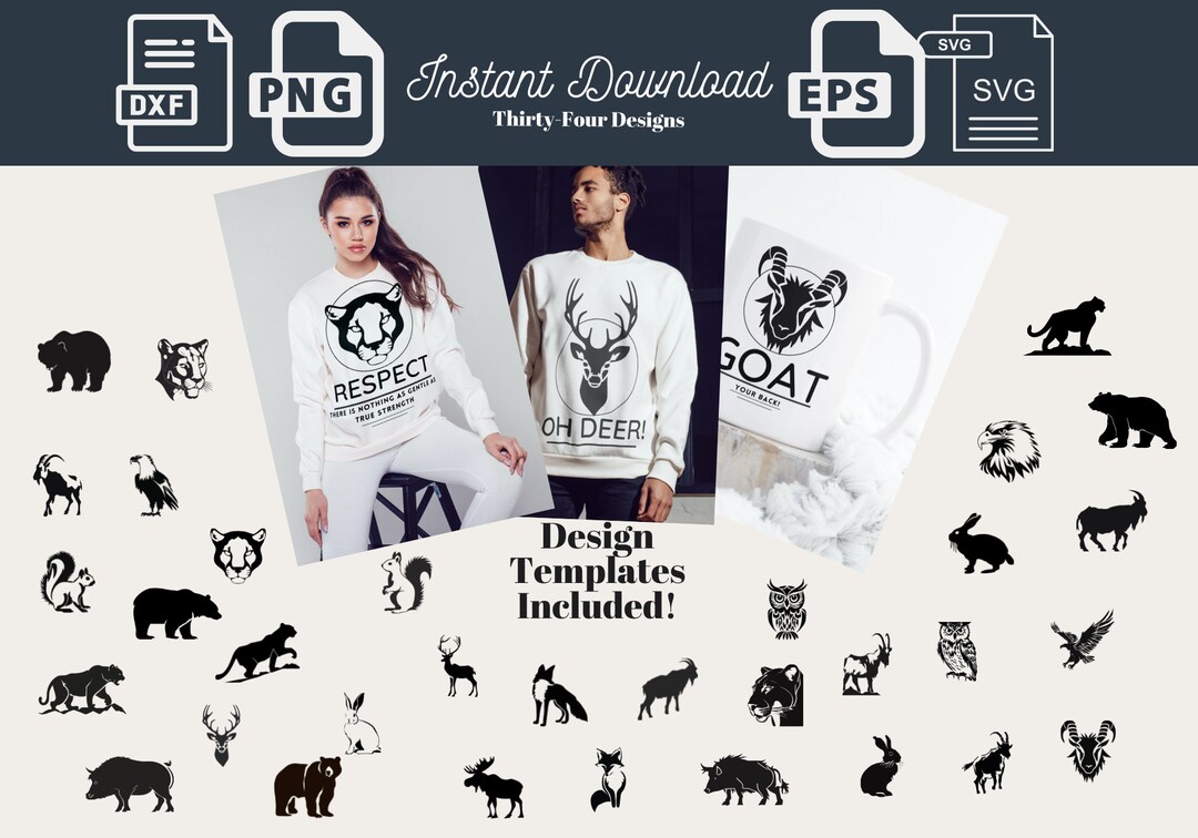 Woodland Animal Bundle | Editable Template | Animal SVG Bundle | File ...