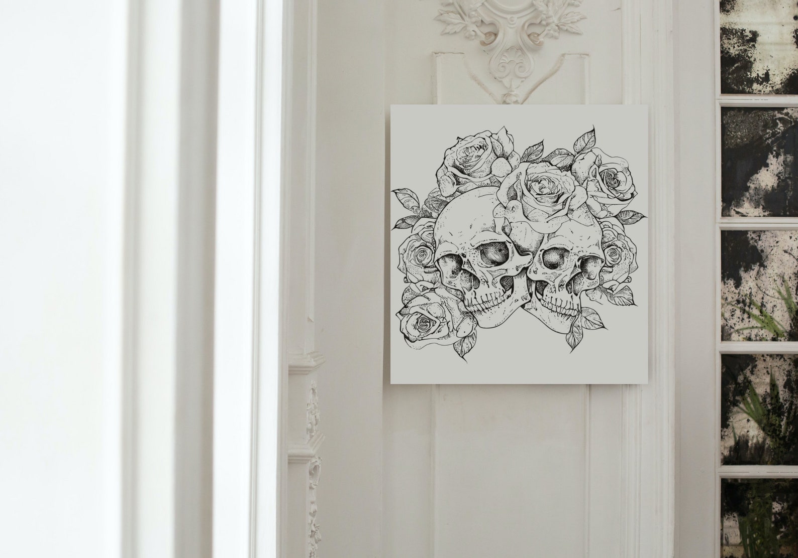 Skulls and Roses Outline SVG Digital Download Clip Art - Etsy