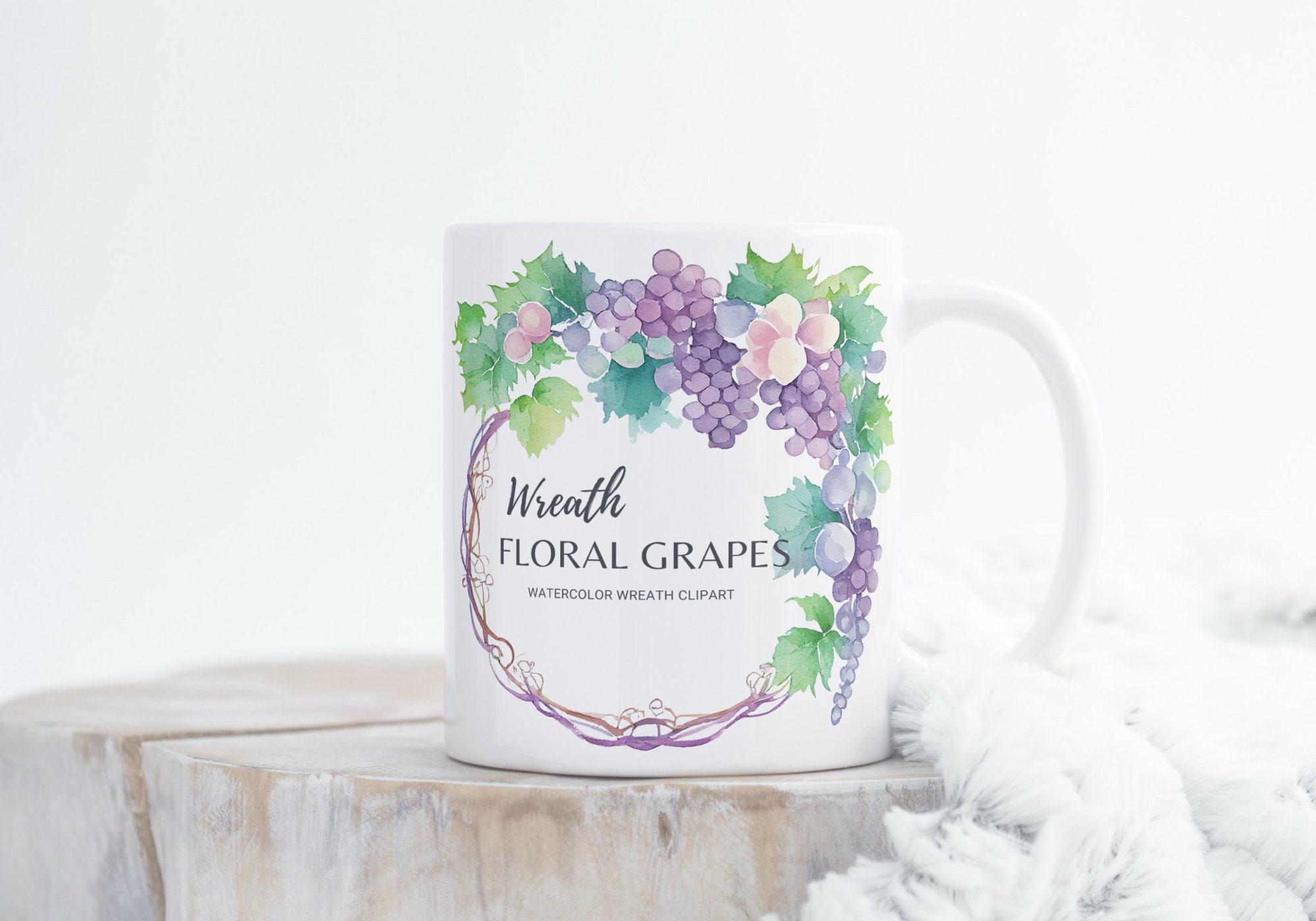 Watercolor Wreath PNG | Floral Clipart | Floral Frame | Grape Vine ...