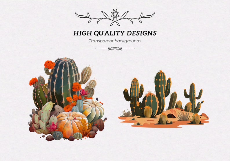 Cactus Png Cactus Flower Digital Download Bundle 23 Cacti Png Desert ...