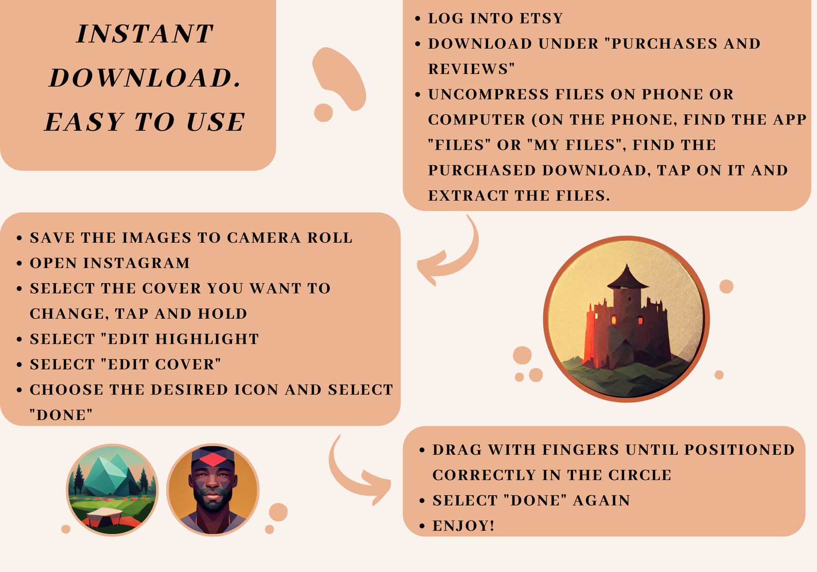 Low Poly Instagram Highlight Covers Original Minimal IG - Etsy