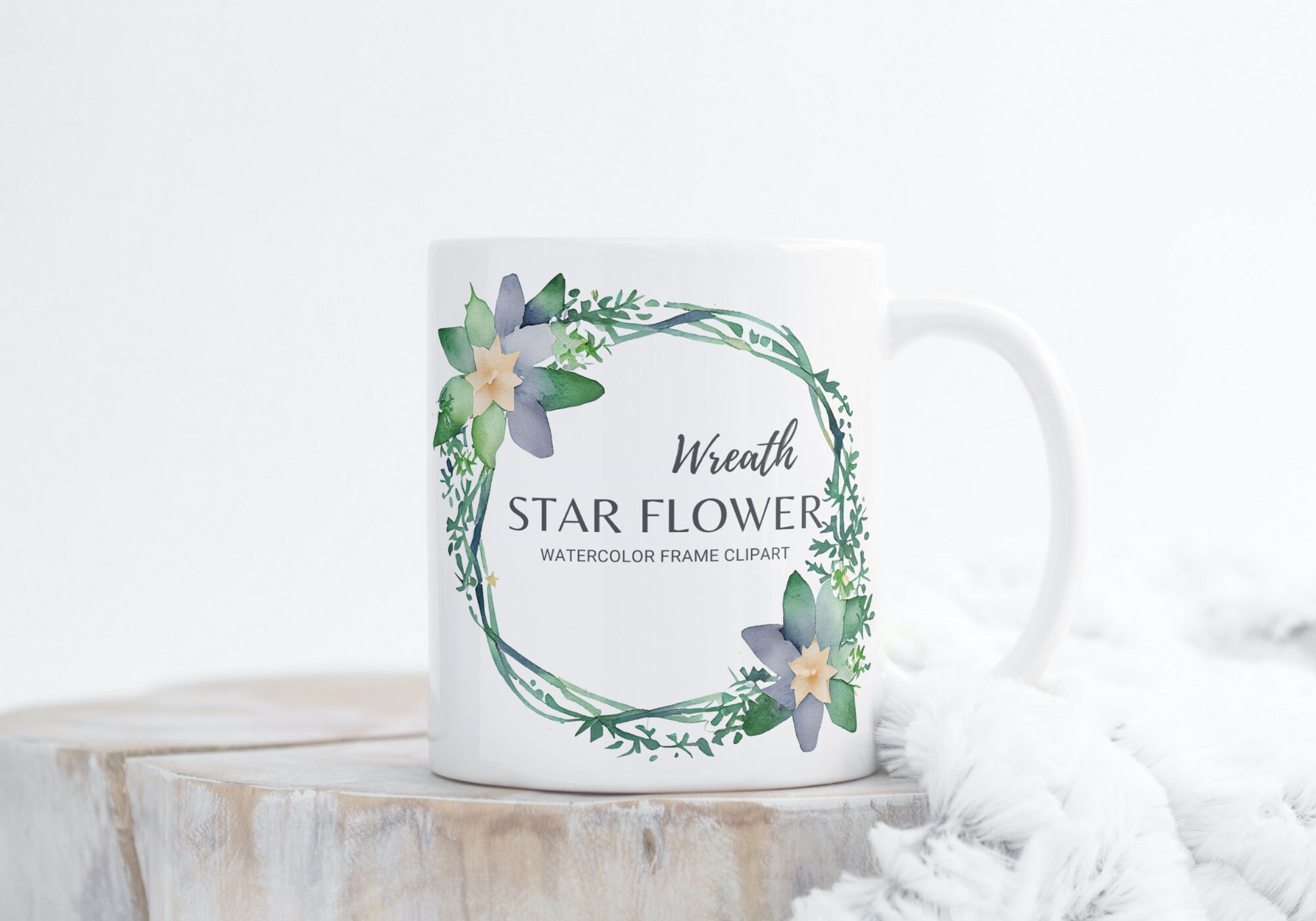 Watercolor Wreath PNG Floral Clipart Floral Frame Star - Etsy