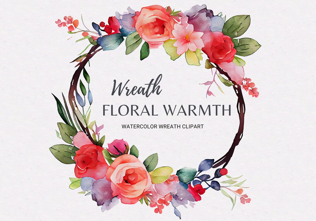 Watercolor Wreath PNG | Floral Clipart | Floral Frame | Sunrise Wreath ...
