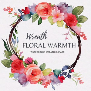 Watercolor Wreath PNG | Floral Clipart | Floral Frame | Sunrise Wreath ...