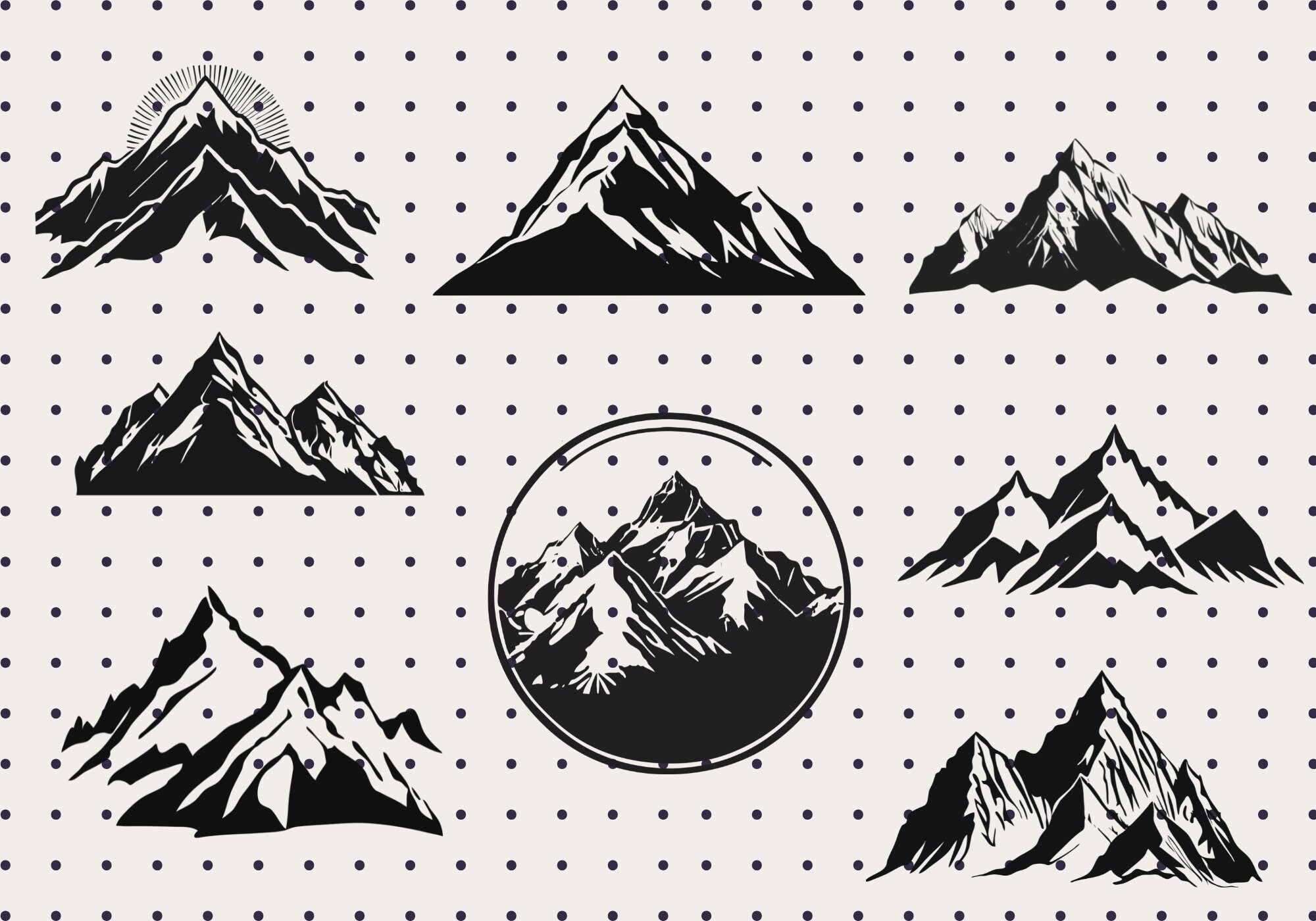 Mountain Vector Bundle Mountains SVG Bundle File for Cricut Silhouette ...