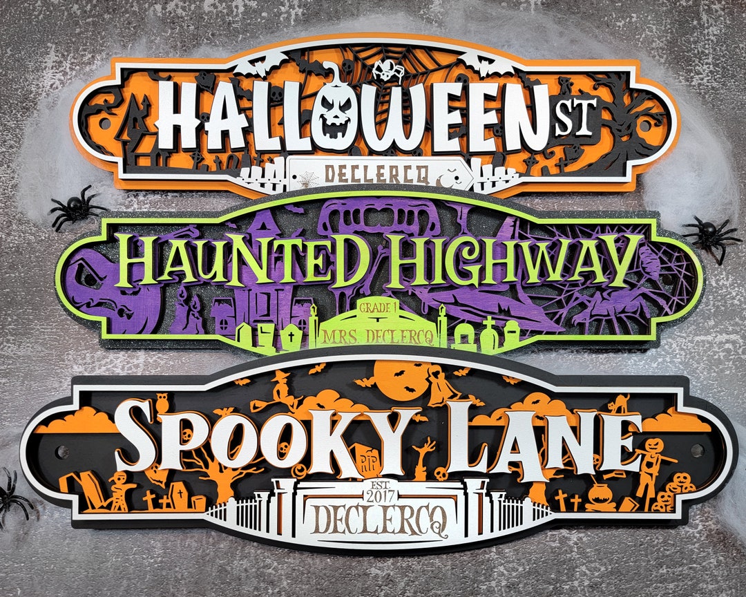 Custom Halloween Street Sign: Personalized Porch Decor - Etsy
