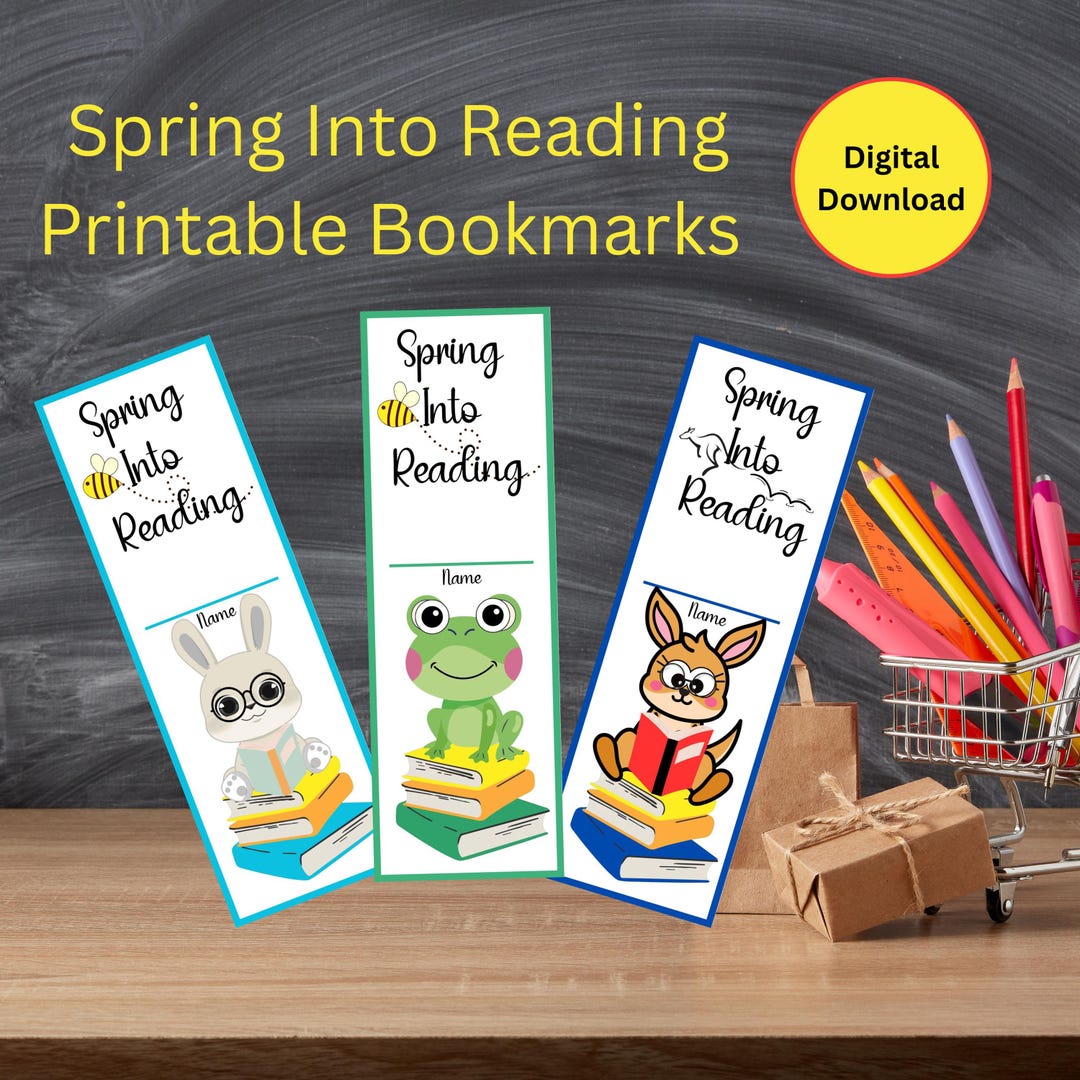Printable Spring Bookmarks for Teachers, Digital Download, Bookmarks ...