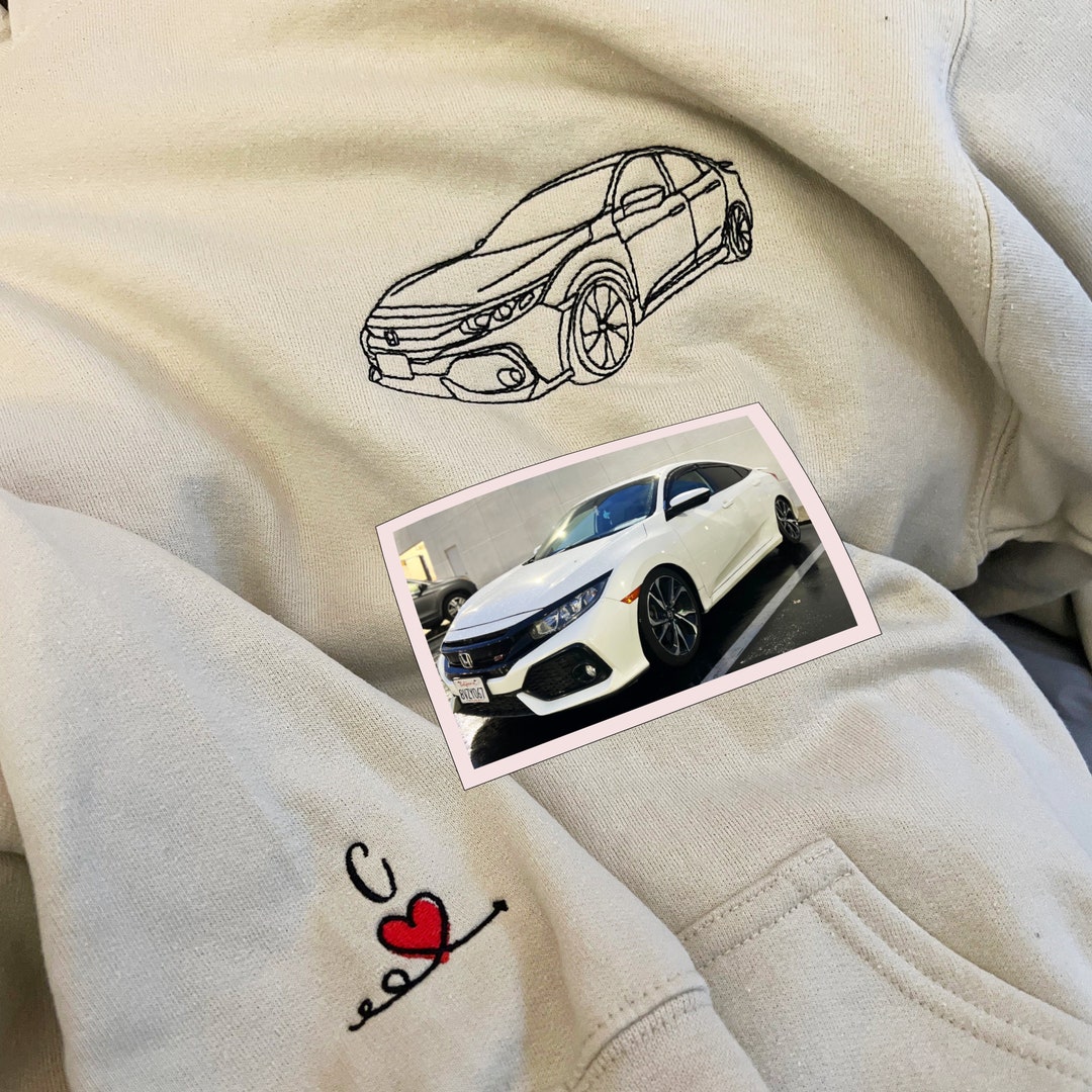 Embroidered Car Sweatshirt, Custom Car Embroidered Hoodie, Gifts for ...
