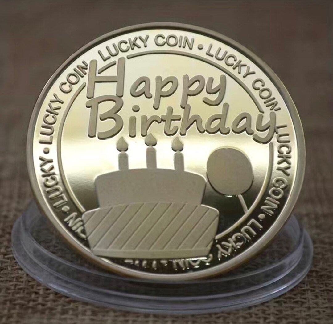 Happy Birthday Lucky Coin Golden Plated Coin - Etsy