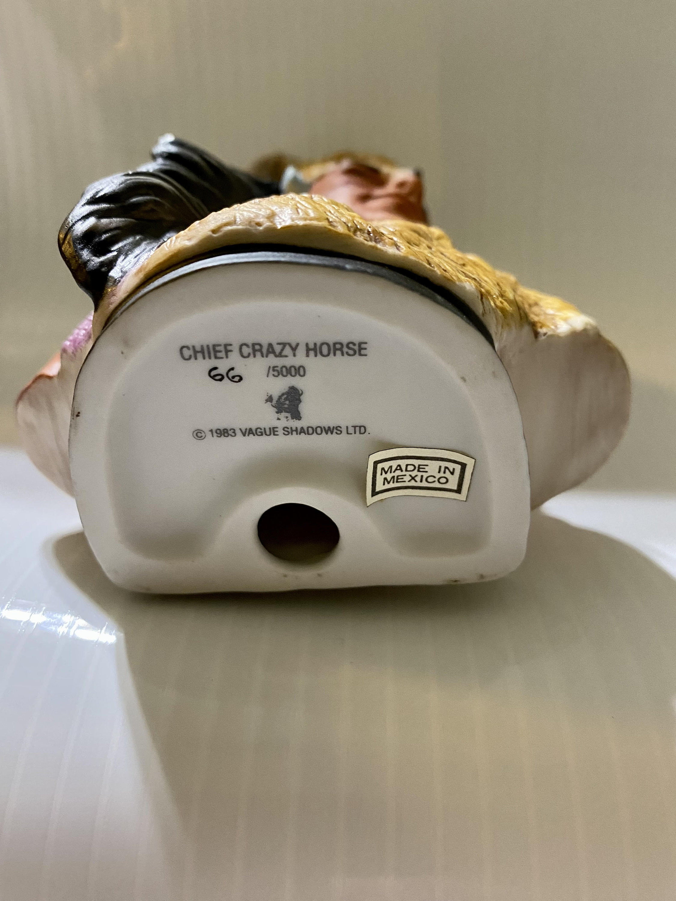 Chief Crazy Horse Vintage Porcelain Bust Numbered Certified Figure by ...