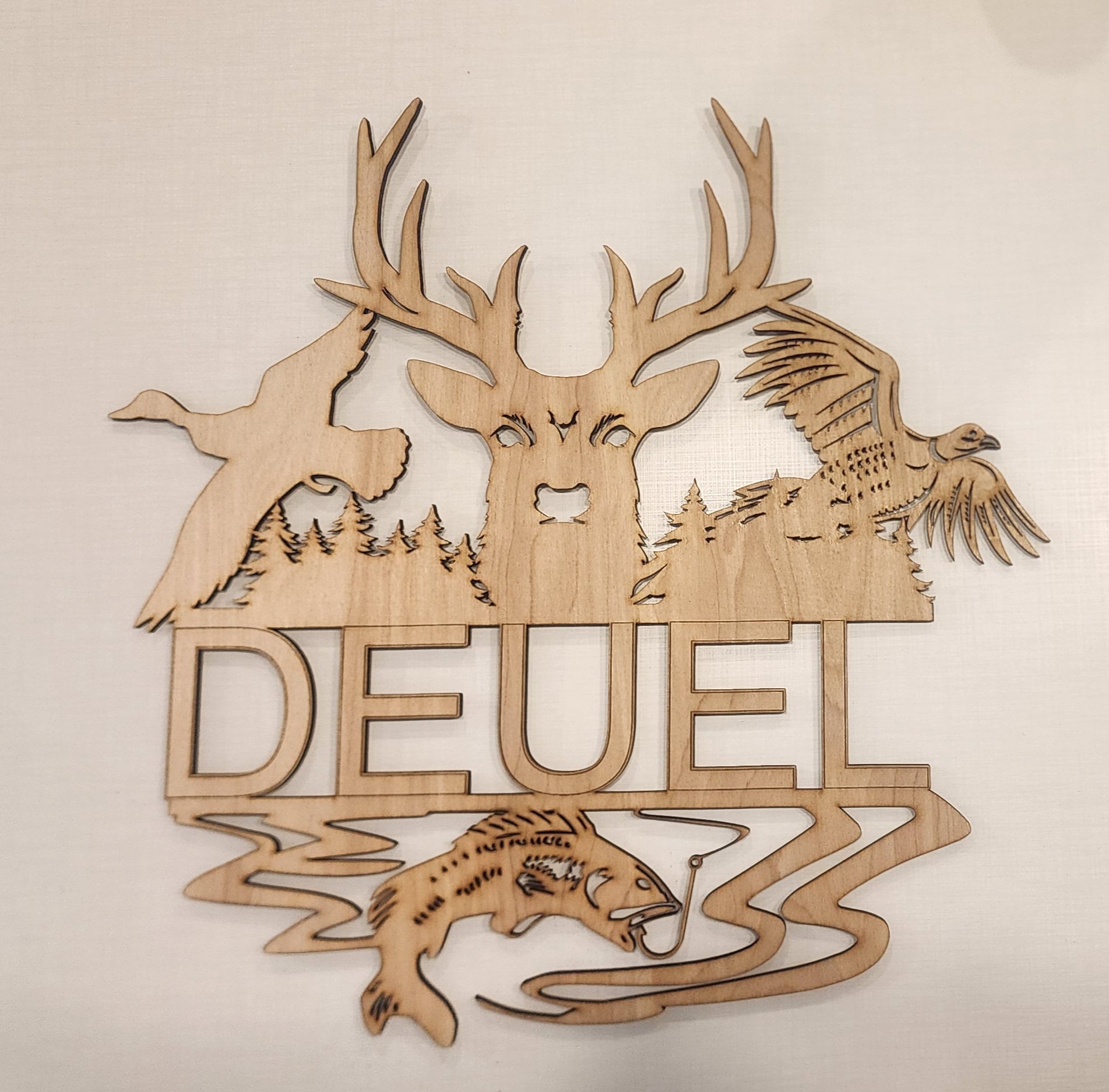 Personalized Hunting Name Sign Buck, Duck, Pheasant, Deer, Bass ...