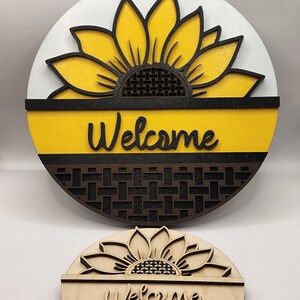 Sunflower Round Wreath Sign, Vibrant Summer Decor, Ideal for Outdoor ...