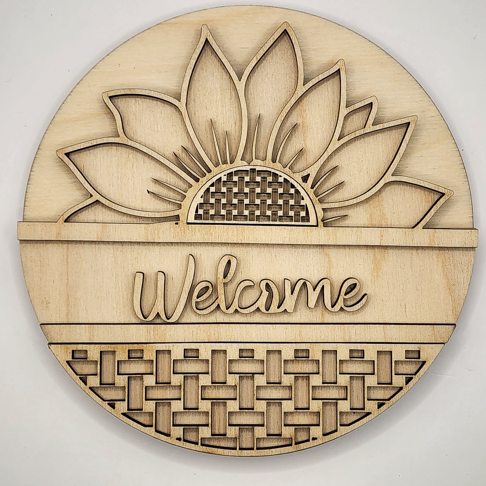 Sunflower Round Wreath Sign, Vibrant Summer Decor, Ideal for Outdoor ...
