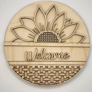 Sunflower Round Wreath Sign, Vibrant Summer Decor, Ideal for Outdoor ...