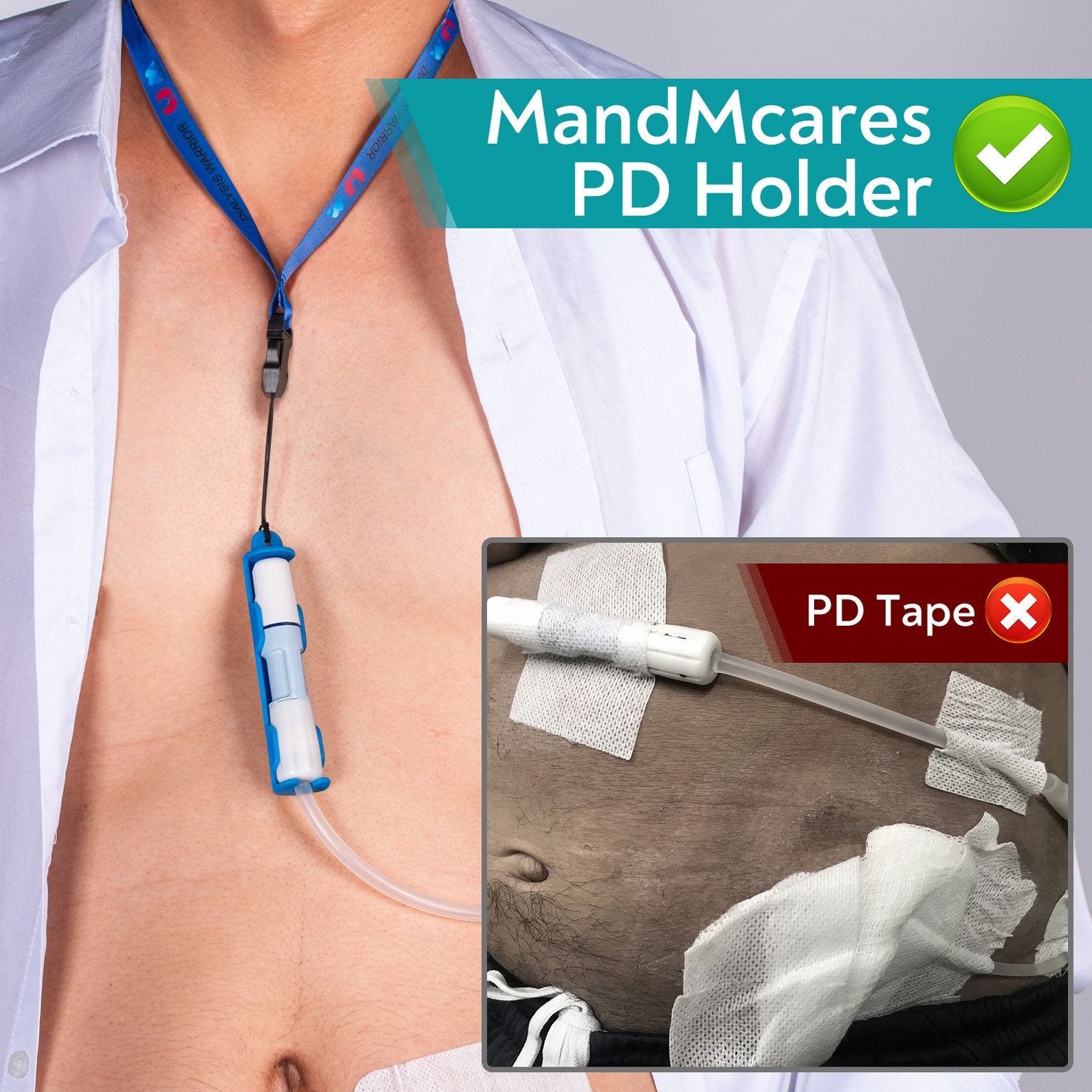 Peritoneal Dialysis Transfer Set Holder for Baxter With 2 Adjustable ...