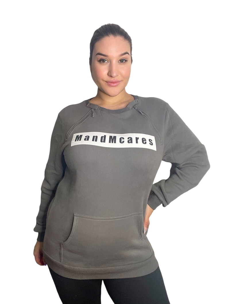 Plus Size Dialysis Sweatshirt: Chest Zipper Access, 100% Cotton - Etsy