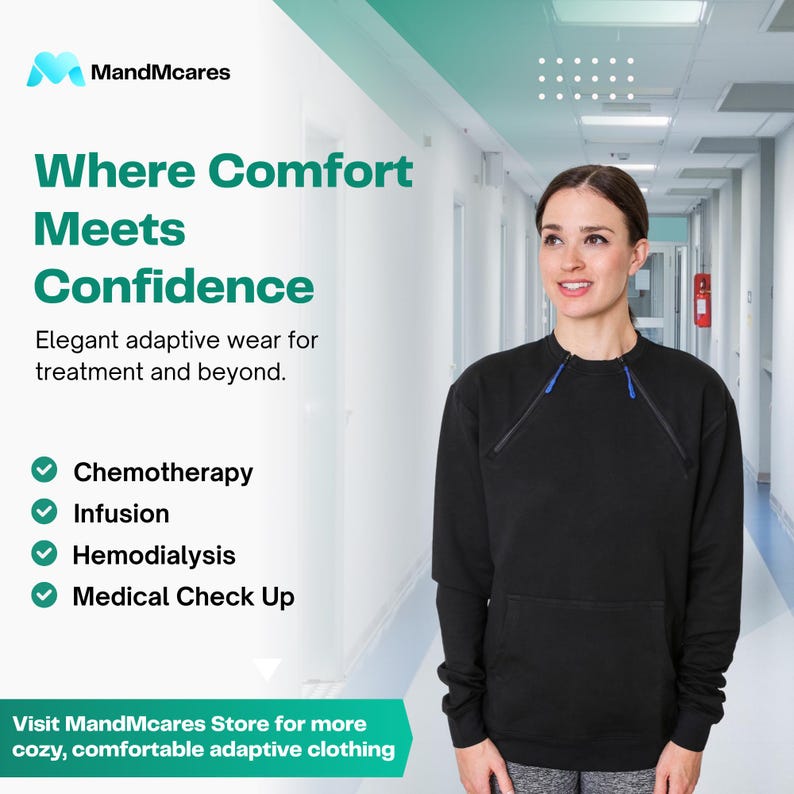 Warm Dialysis, Chemotherapy, Infusion Chest Port Access Sweater ...