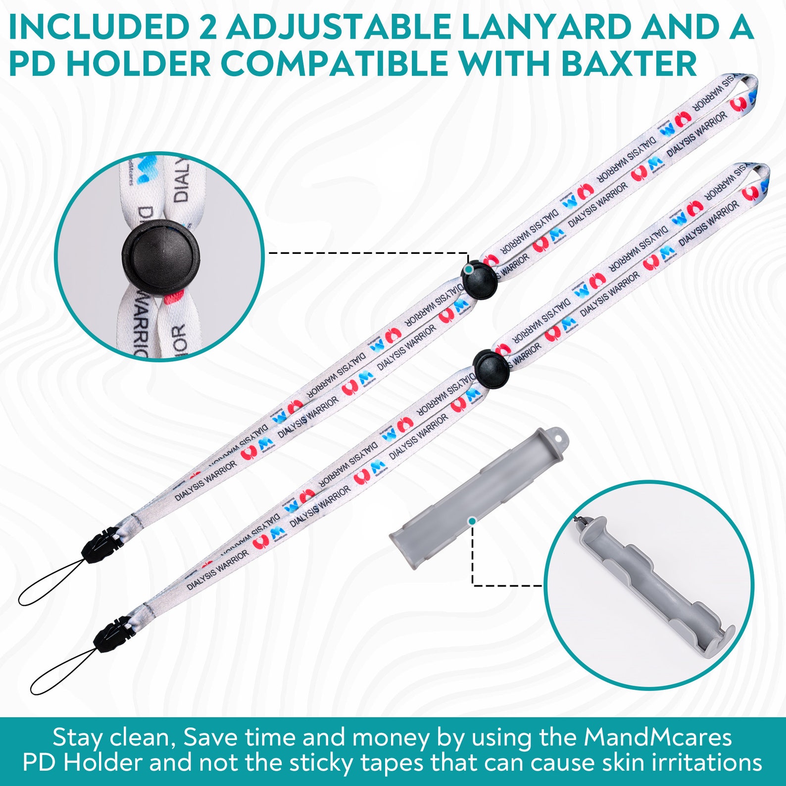 Peritoneal Dialysis Transfer Set Holder for Baxter With 2 Adjustable ...