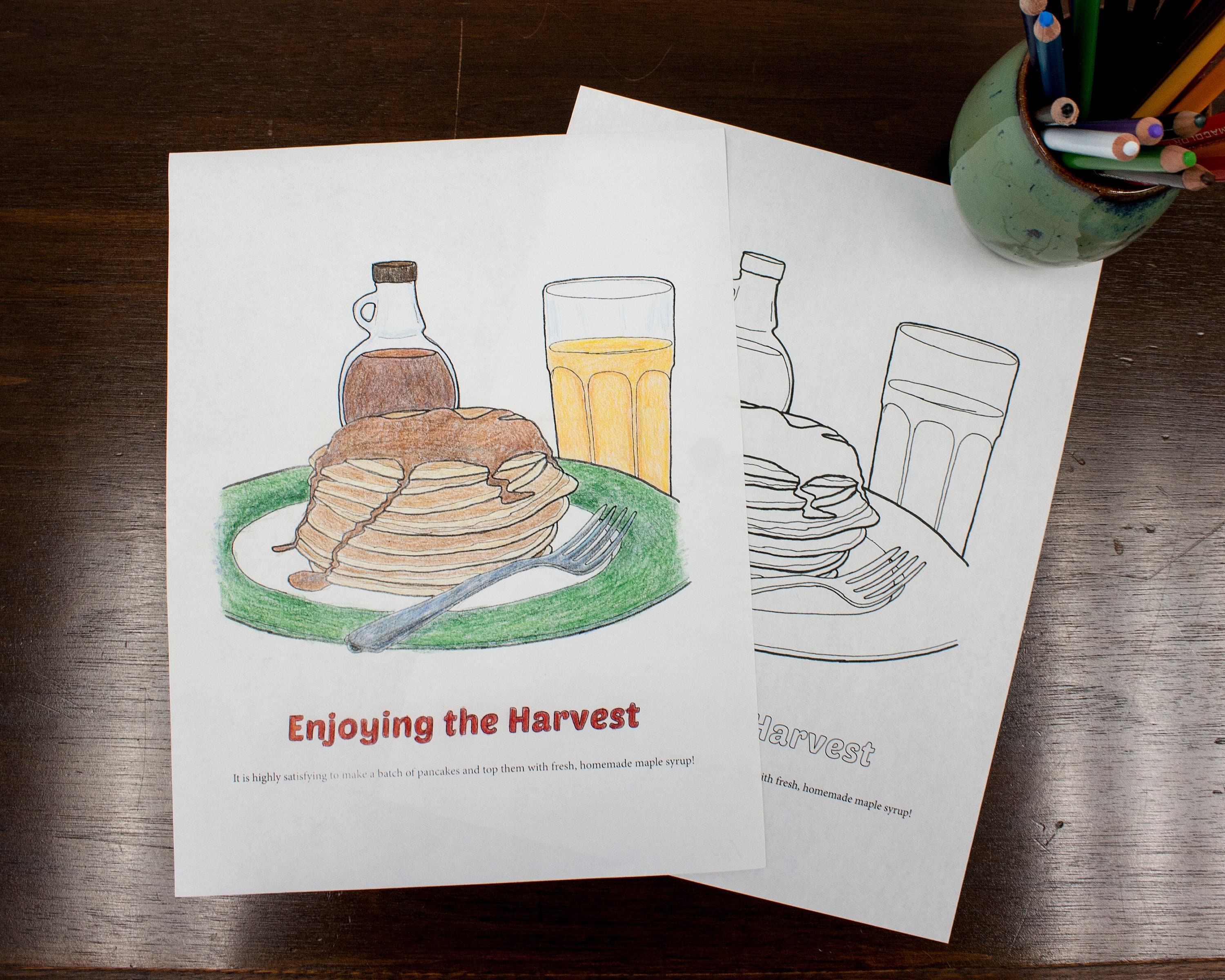 8.5"x11" Printable PDF Coloring Sheets, 4 Sheets, Making Maple Syrup - Etsy