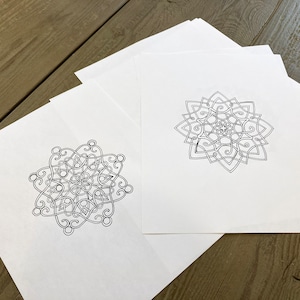 8.5"x11" Printable PDF Coloring Sheets, Snowflake Patterns, 10 Sheets ...