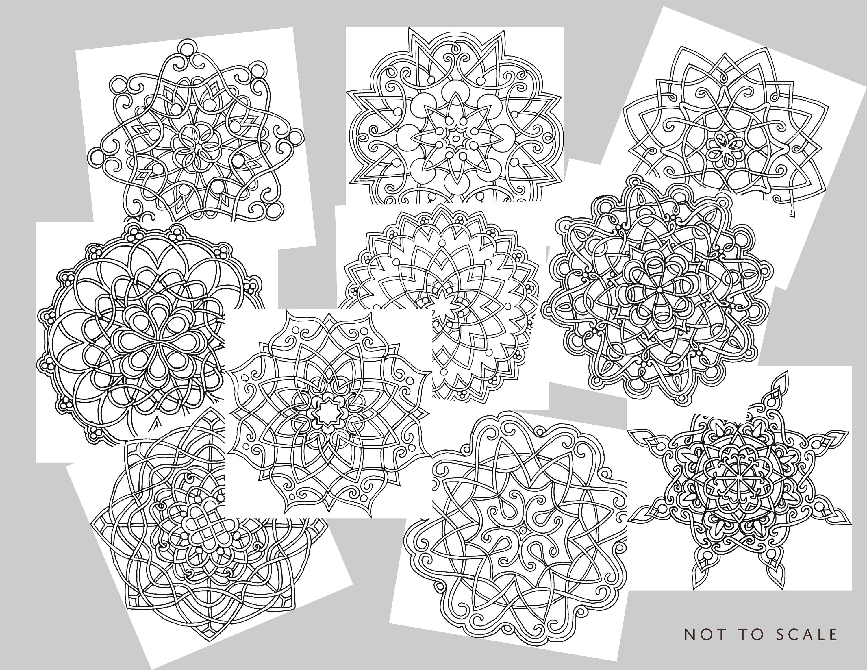 8.5"x11" Printable PDF Coloring Sheets, Snowflake Patterns, 10 Sheets ...