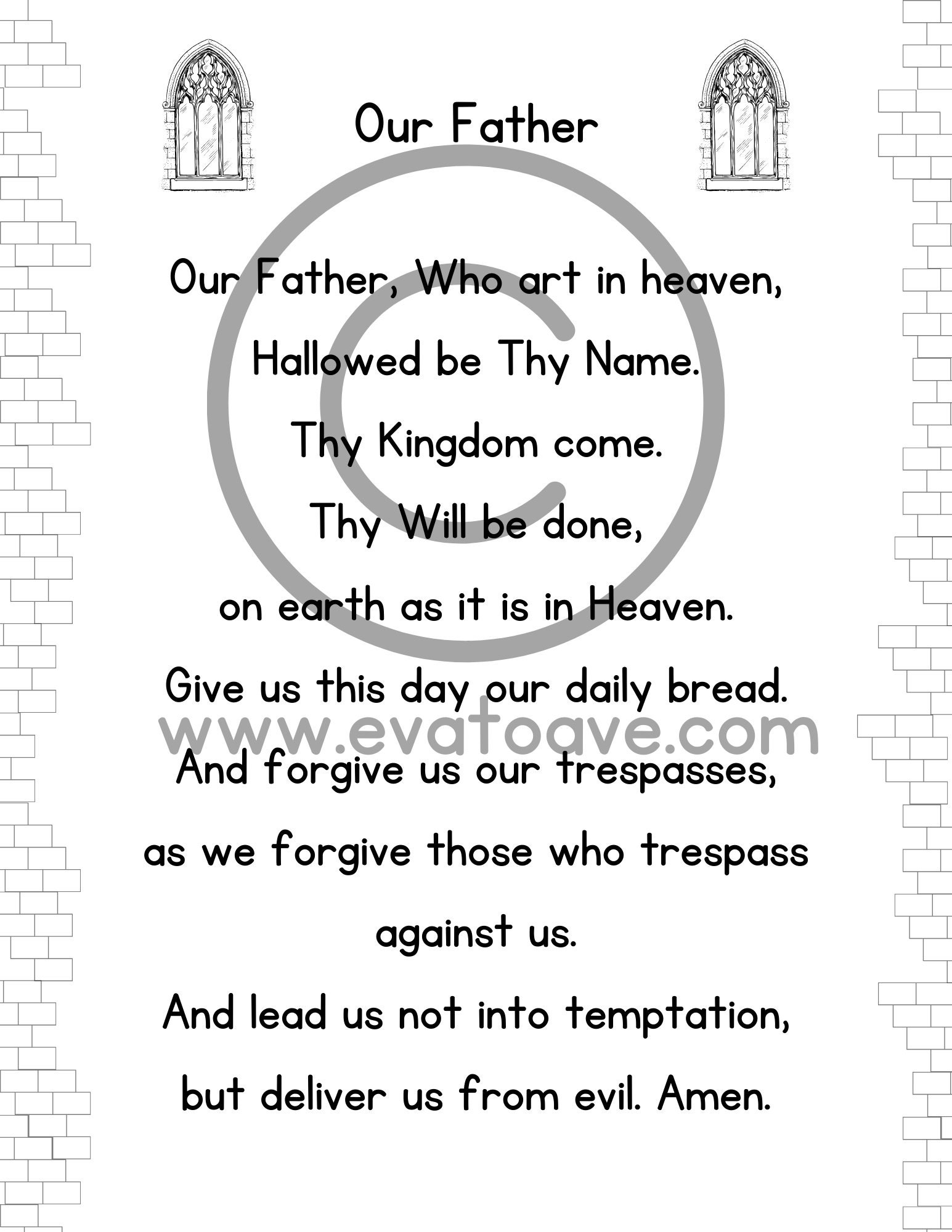 The Lords Prayer, Pater Noster, Our Father in Latin Printable, Digital ...