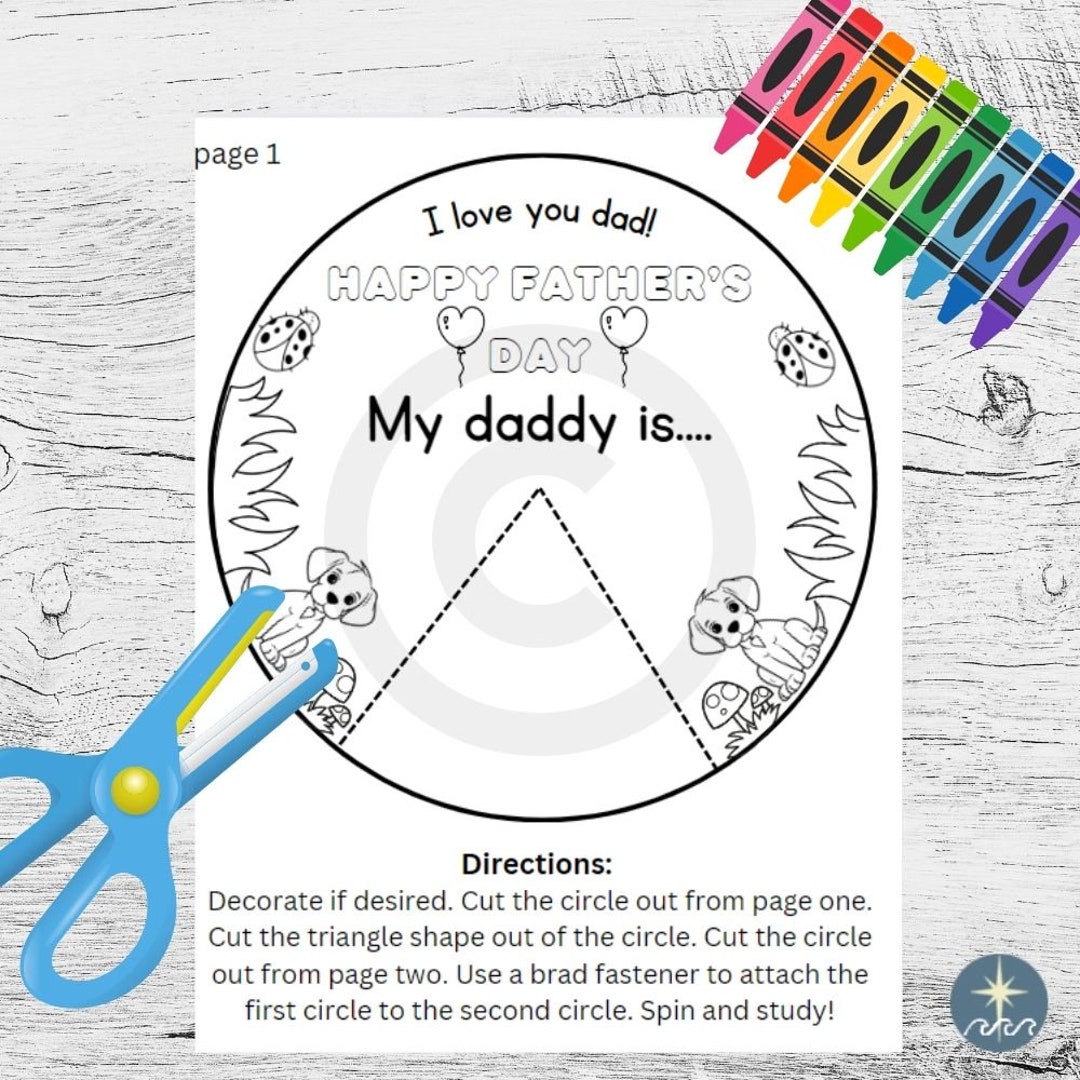 Father's Day Story Wheel, Father's Day Spinner, June Summer Activity ...