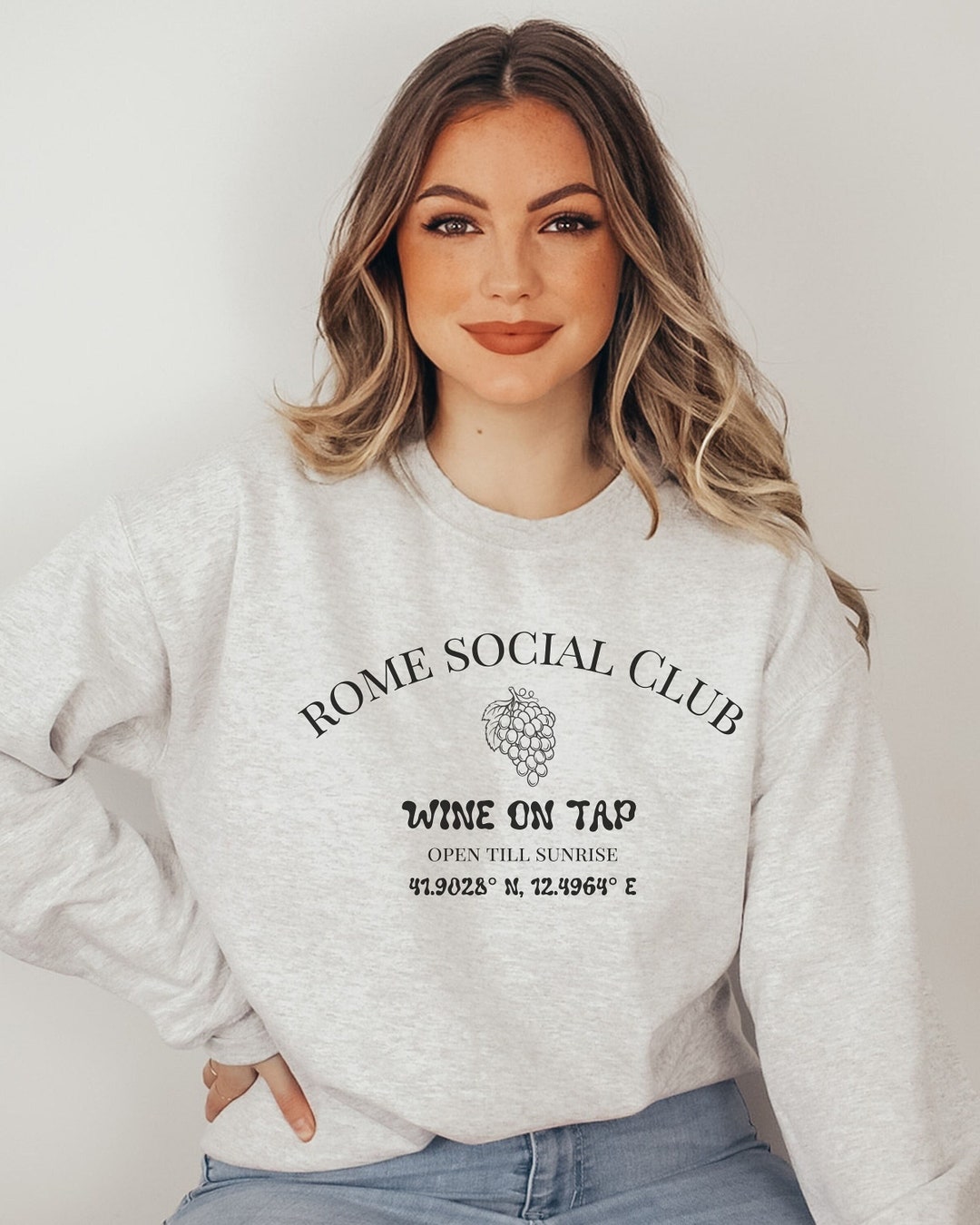 Rome Social Club Sweatshirt, Italy Sweatshirt, Italian Apparel, Travel ...