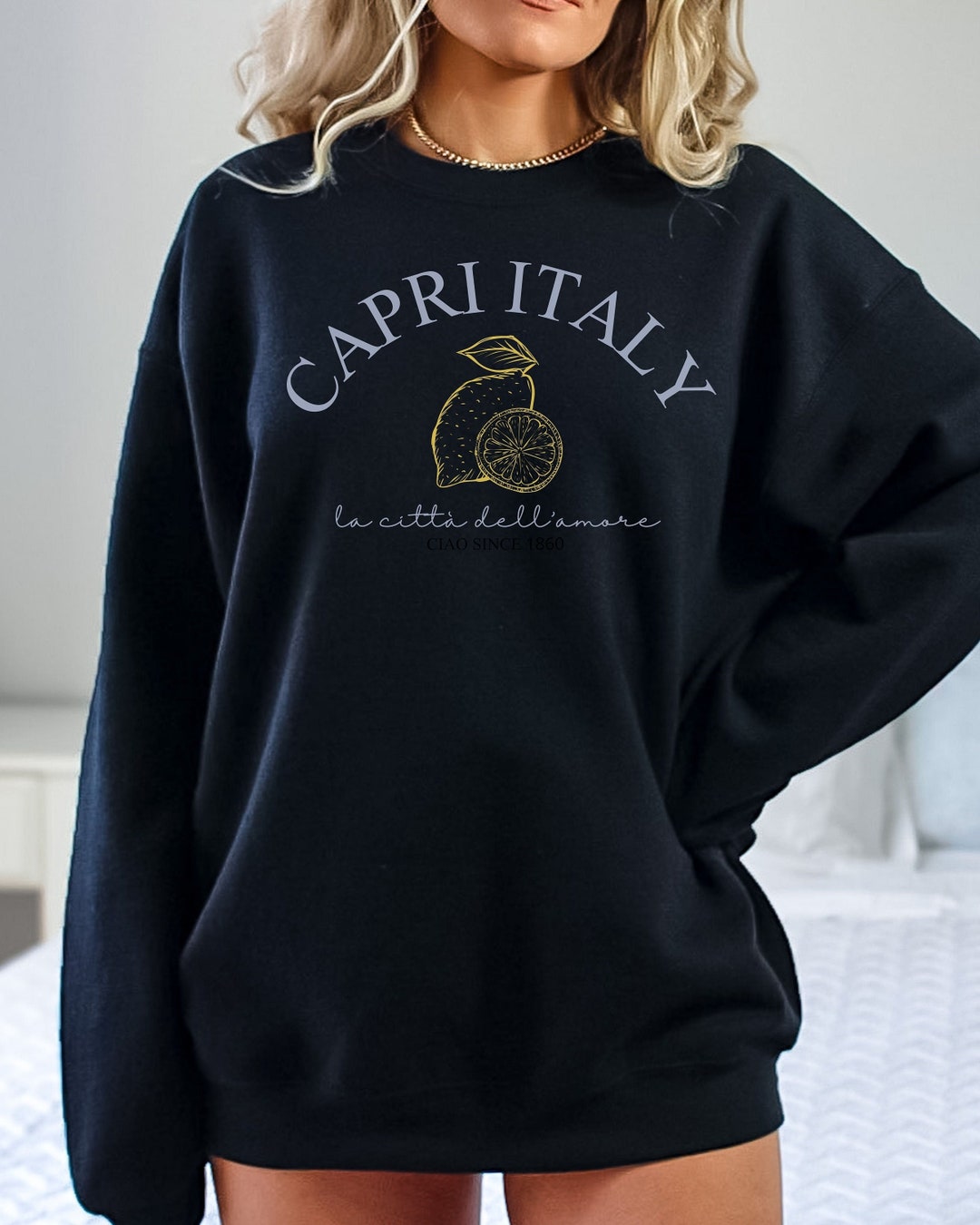 Capri Italy Sweatshirt Lemons in Capri Travel in Italia - Etsy