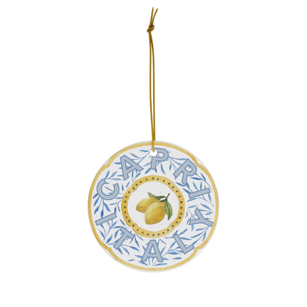 Capri Italy Lemon Ornament, Destination Ornament, City Ornament, Lemon ...