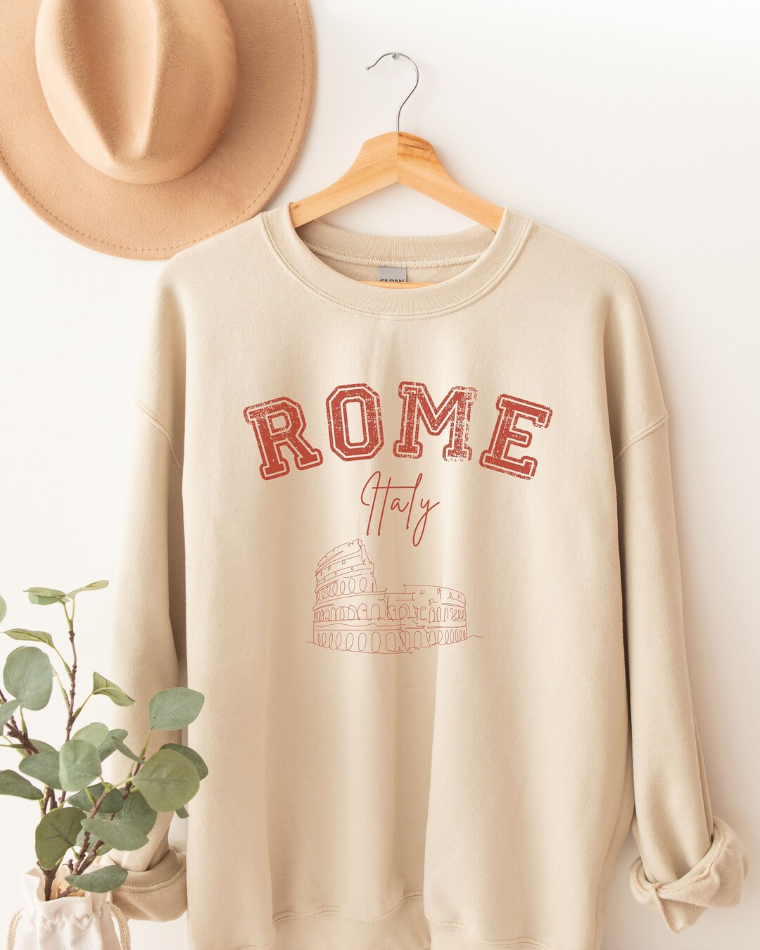 Rome Italy Sweatshirt, Italian Fashion, Italy Apparel, Distressed Font ...