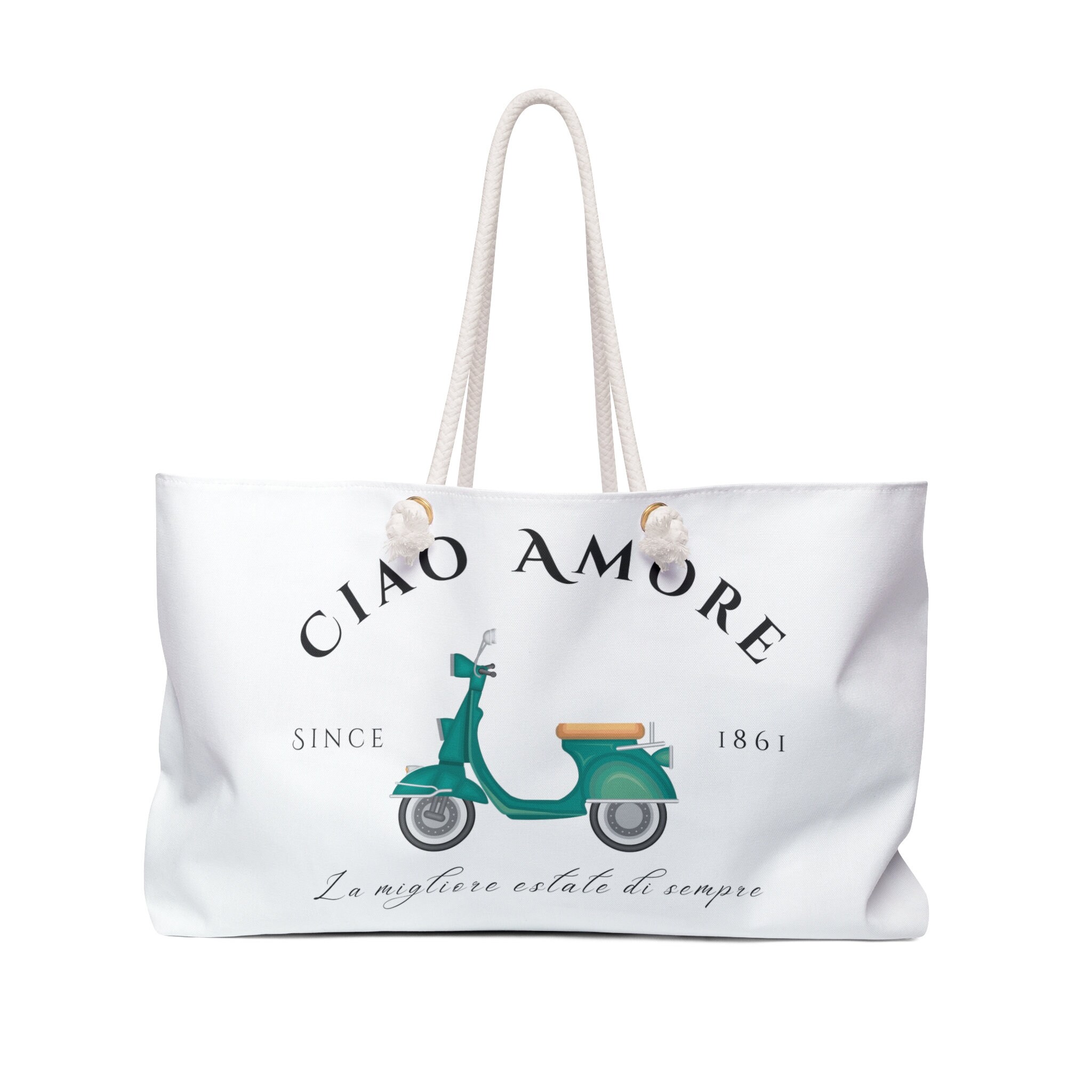 Ciao Amore Weekender Bag, Scooter Tote, Italian Bag, Custom Travel ...