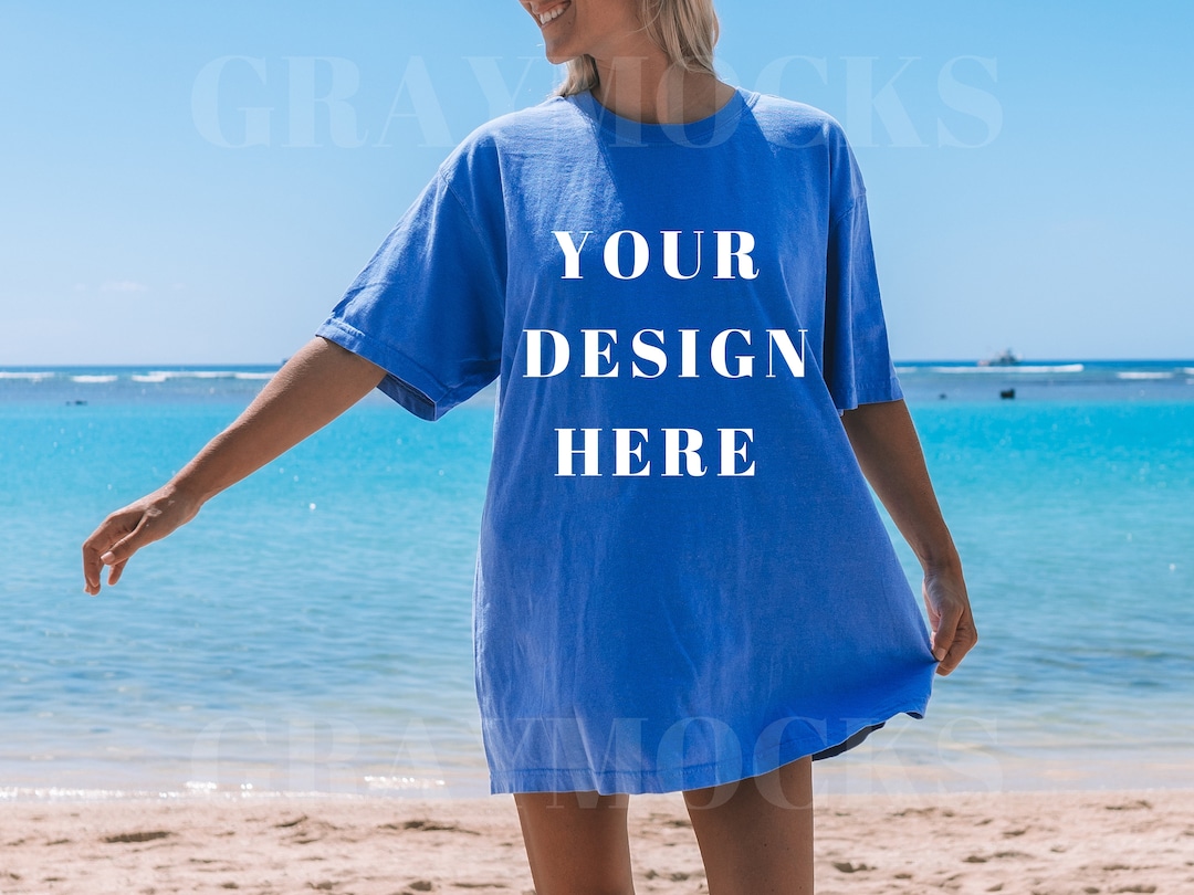 Comfort Colors C1717 Flo Blue, Flo Blue Comfort Colors Tshirt Mockup ...