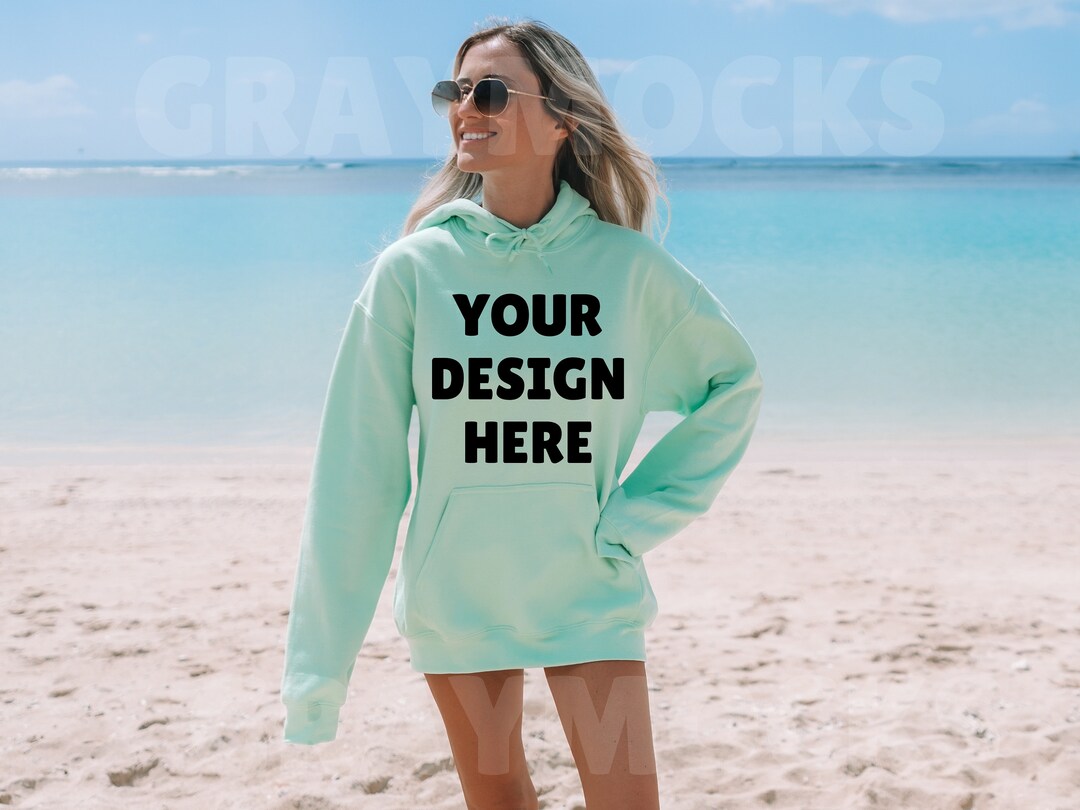 Gildan 18500 Mint Green Mockup Oversized Mint Green Sweatshirt Mockup ...