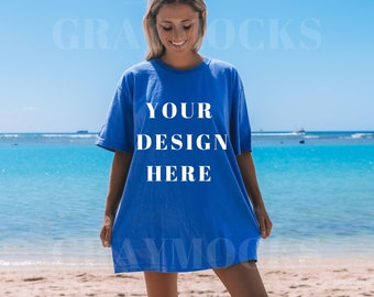 Comfort Colors Mockup Flo Blue Flo Blue Comfort Colors C1717 Mockup ...