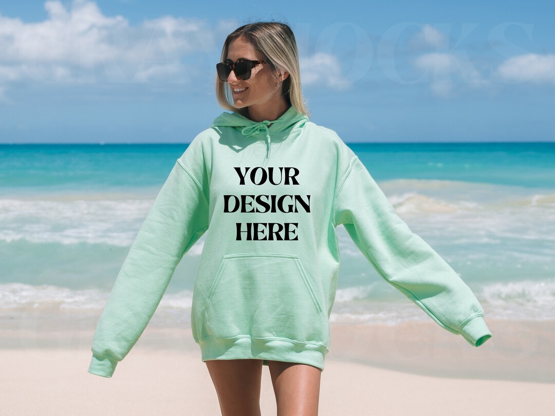 Gildan 18500 Mint Green Mockup Oversized Mint Green Sweatshirt Mockup ...