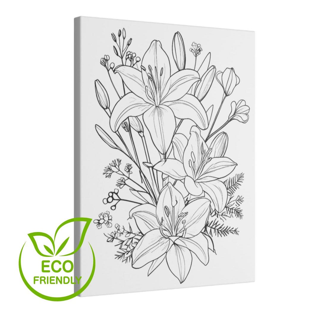 Girls Night Painting Kit DIY Sip & Paint Activity -matte Canvas Flower ...