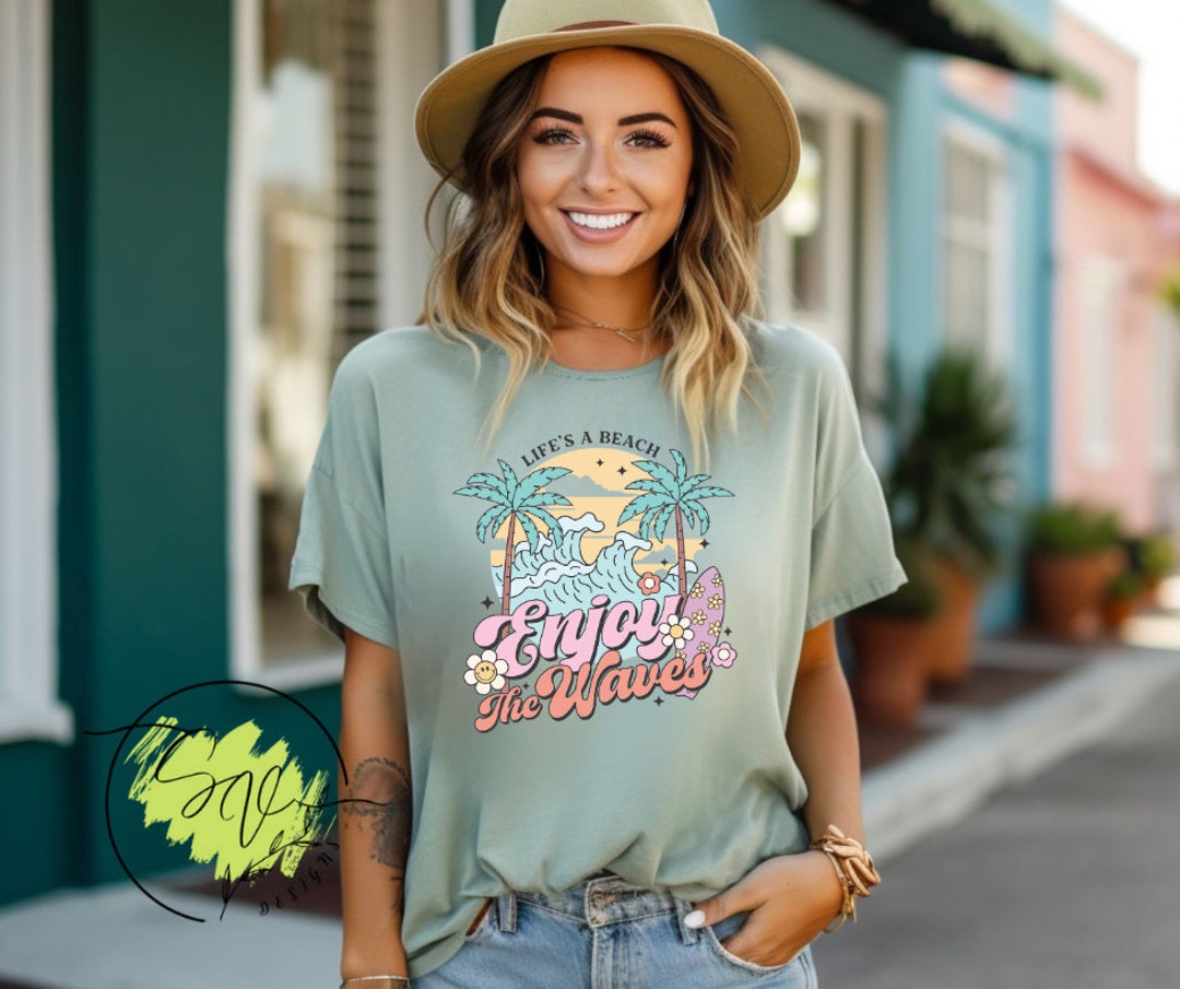 Life's A Beach Enjoy the Waves, Beach, Tropical, Ocean, Summer, Palm ...