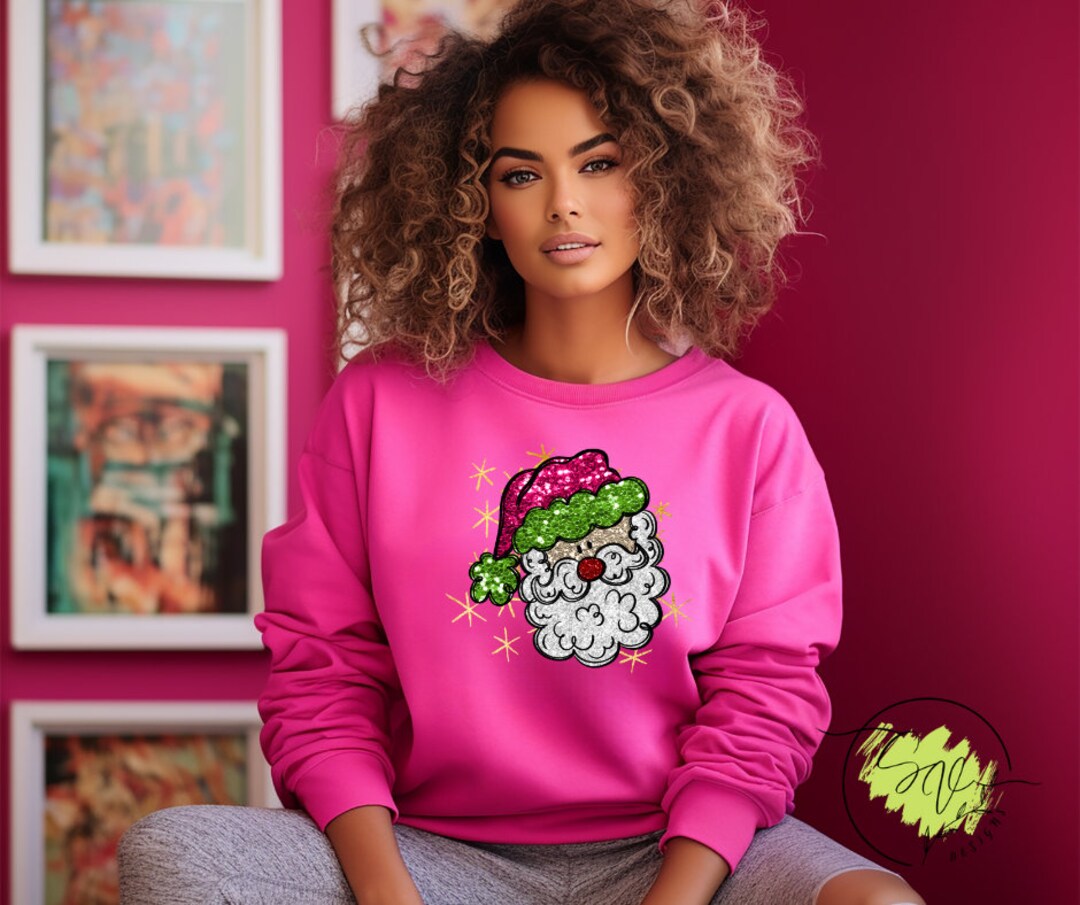 Santa, Christmas, Santa Face, Santa, Bright Pink, Pink Santa, Pink ...