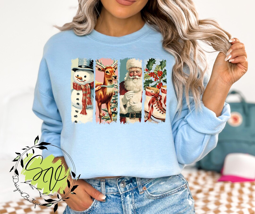 Christmas, Vintage, Santa, Merry Christmas, Cheerful, Retro, Snowman ...
