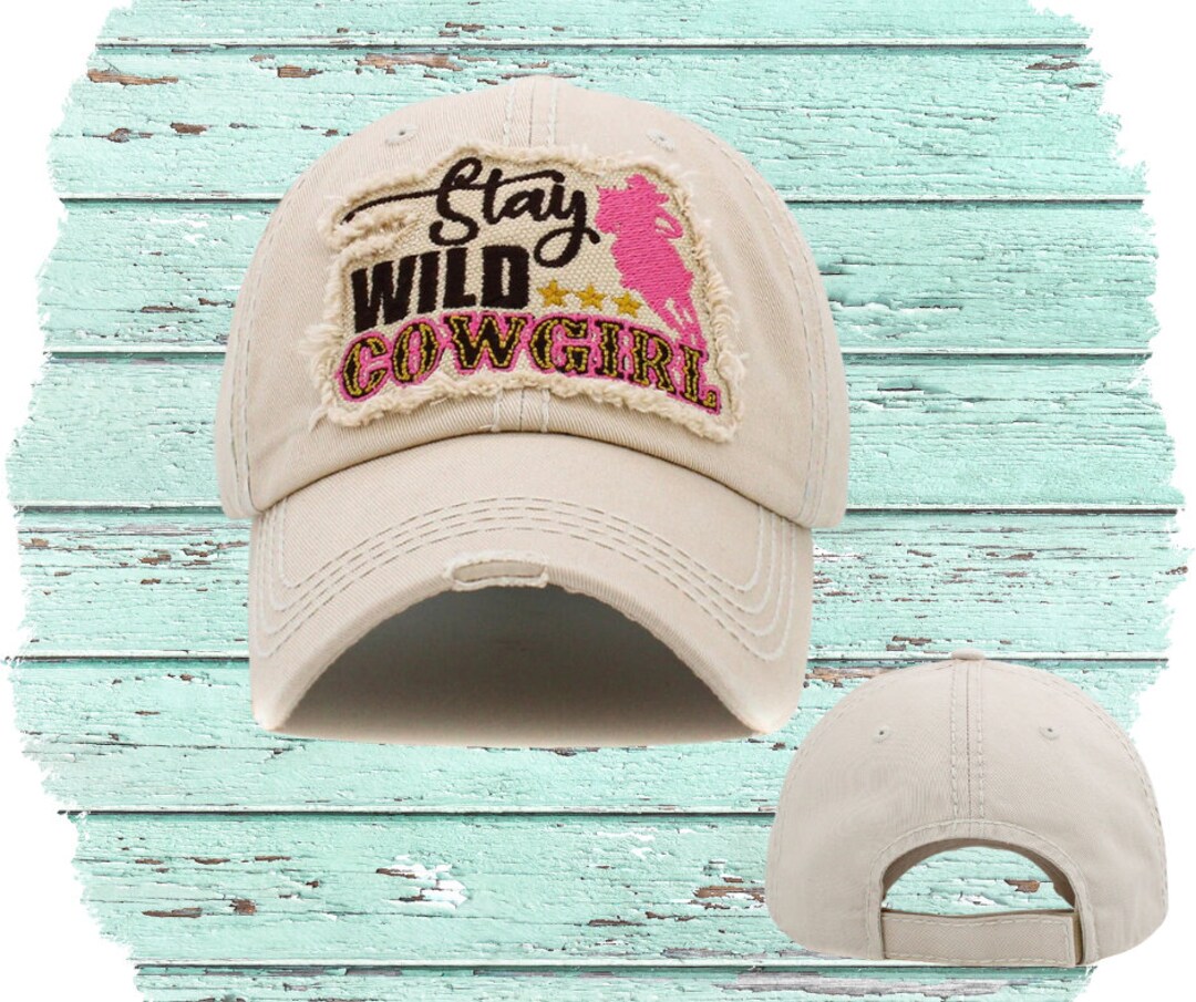 Stay Wild Cowgirl, Baseball Cap, Women, Mama, Be Kind, Distressed, With ...