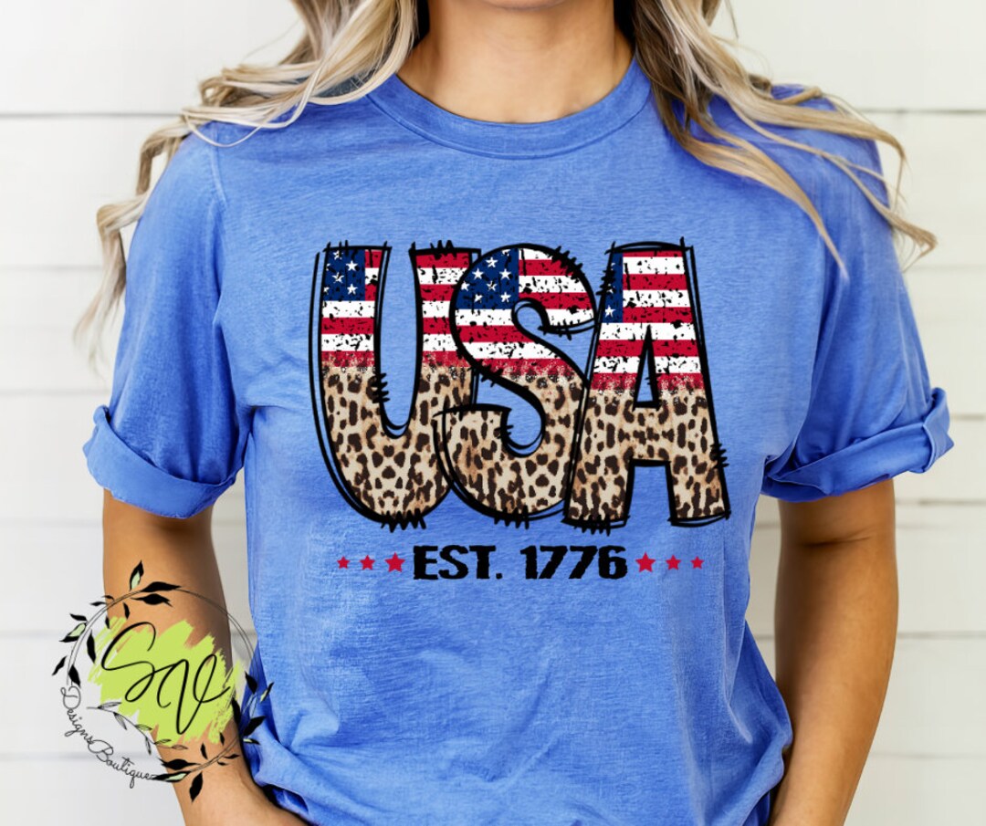 USA Est 1776, Memorial Day, Fourth of July, Independence Day, Leopard ...