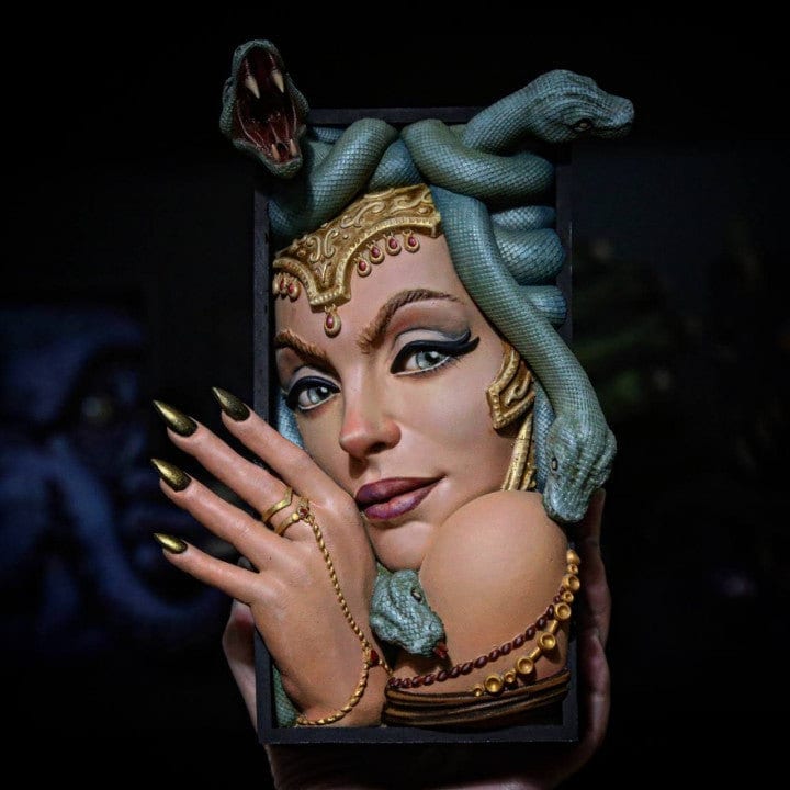 Medusa the Book Nook Resin Sculpture Fantasy Bookshelf - Etsy
